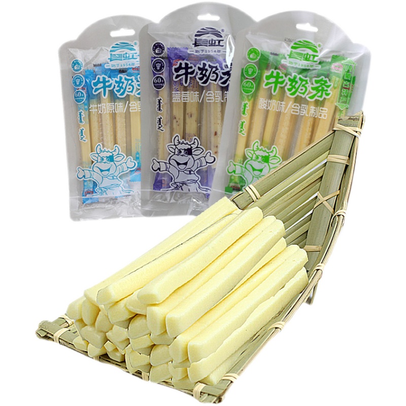 牛奶条内蒙蓝旗特产奶酪棒酸奶蓝莓干吃休闲牛奶奶片108g四袋包邮_虎窝淘