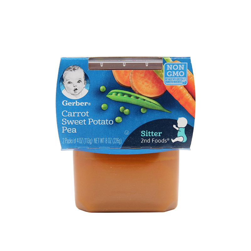 美国嘉宝Geeber混合蔬菜婴儿辅食泥胡萝卜雪梨豌豆泥113g_虎窝淘