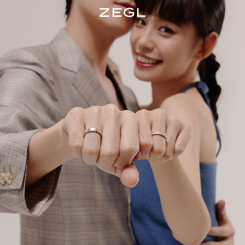 ZEGL设计师守护爱巢情侣戒指女925银一对小众设计对戒情人节礼物_虎窝淘