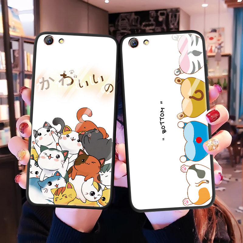 OPPO R9S手机壳OPPO R9s卡通opppr9s玻璃壳oopp R9s防摔oopor9s少女款opor九s保护套0p0p r9s时尚 ...