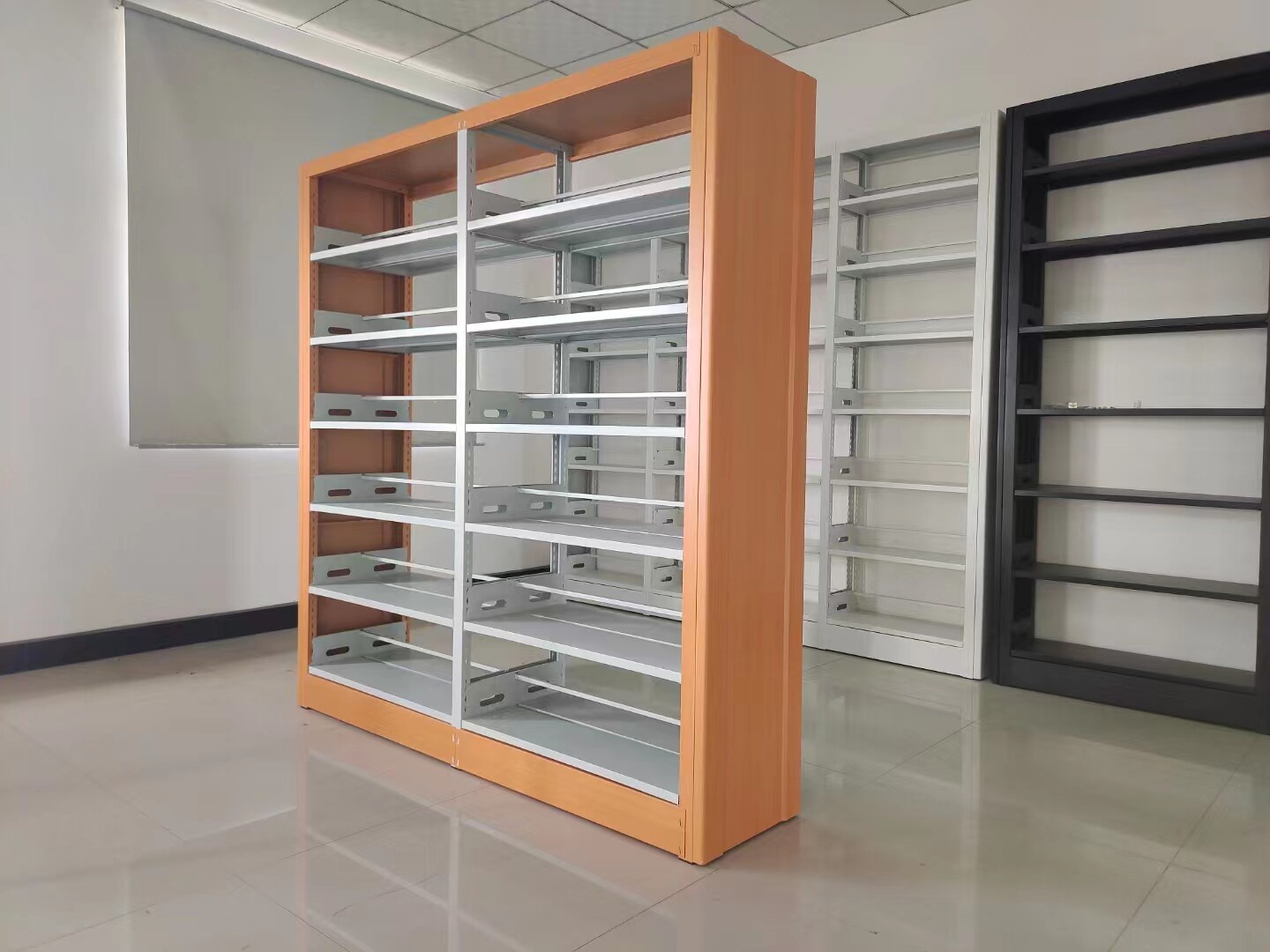 学校图书馆钢制书架家用收纳置物架阅览室书店单面双面资料书架_虎窝淘