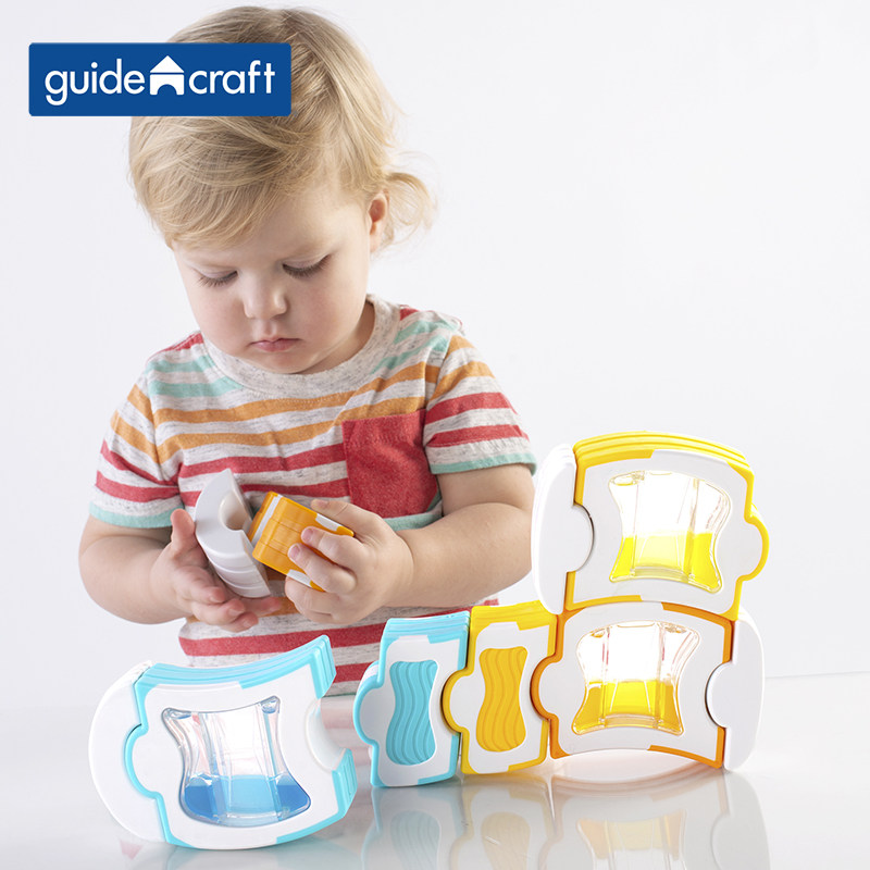 美国guidecraft亲握积木波浪12件套装20粒婴幼儿宝宝搭建玩具透明_虎窝淘