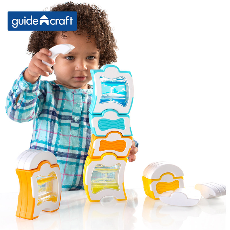 美国guidecraft亲握积木波浪12件套装20粒婴幼儿宝宝搭建玩具透明_虎窝淘