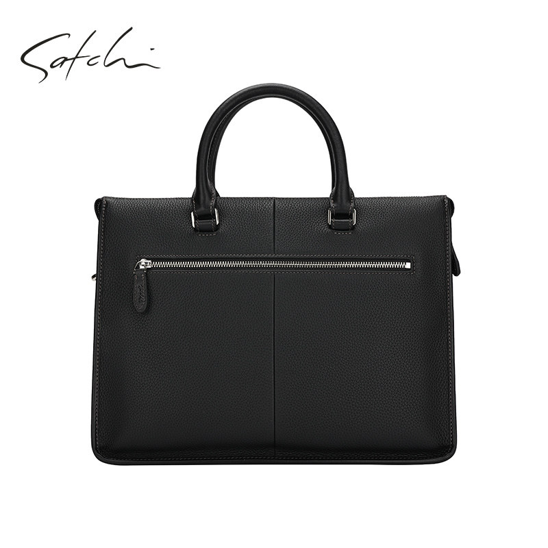 SATCHI/沙驰男包真皮商务大气手提包大容量公文包潮电脑包斜挎包_虎窝淘