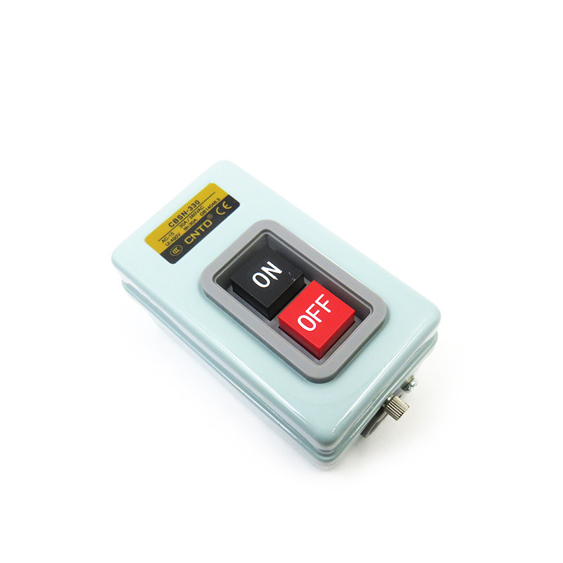 CNTD昌得动力押扣按钮开关CBSN-330自锁一开一闭铁烤漆明装BS230_虎窝淘