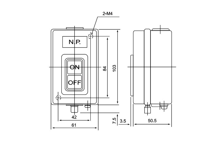 CNTD昌得动力押扣按钮开关CBSN-330自锁一开一闭铁烤漆明装BS230_虎窝淘