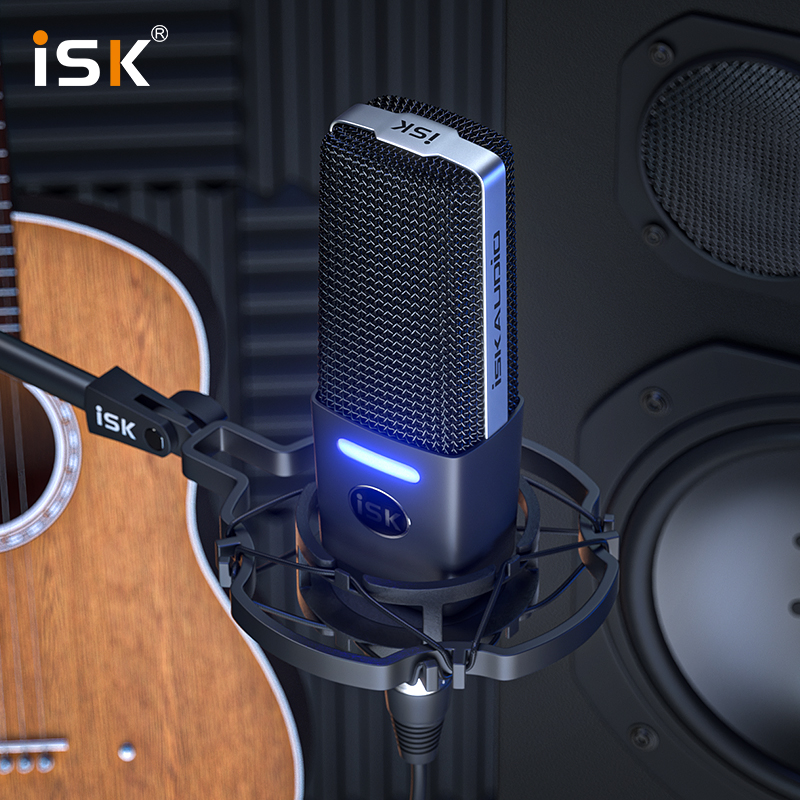 ISK IKG1000电容麦克风手机电脑台式机专用直播声卡K歌设备全套装_虎窝淘