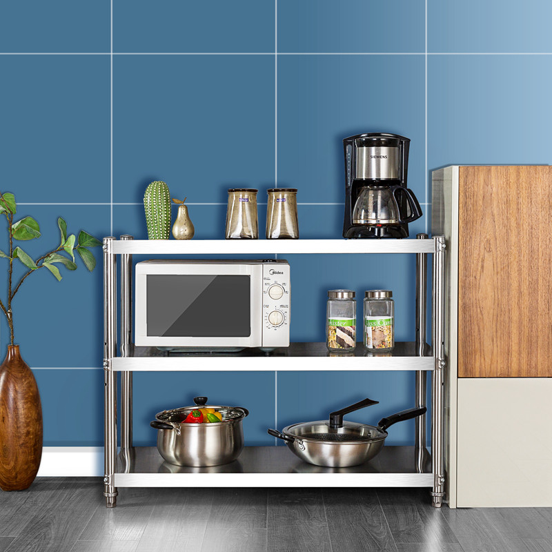 不锈钢架子定制厨房置物架定做落地式收纳多层厨具家用灶台储物架_虎窝淘