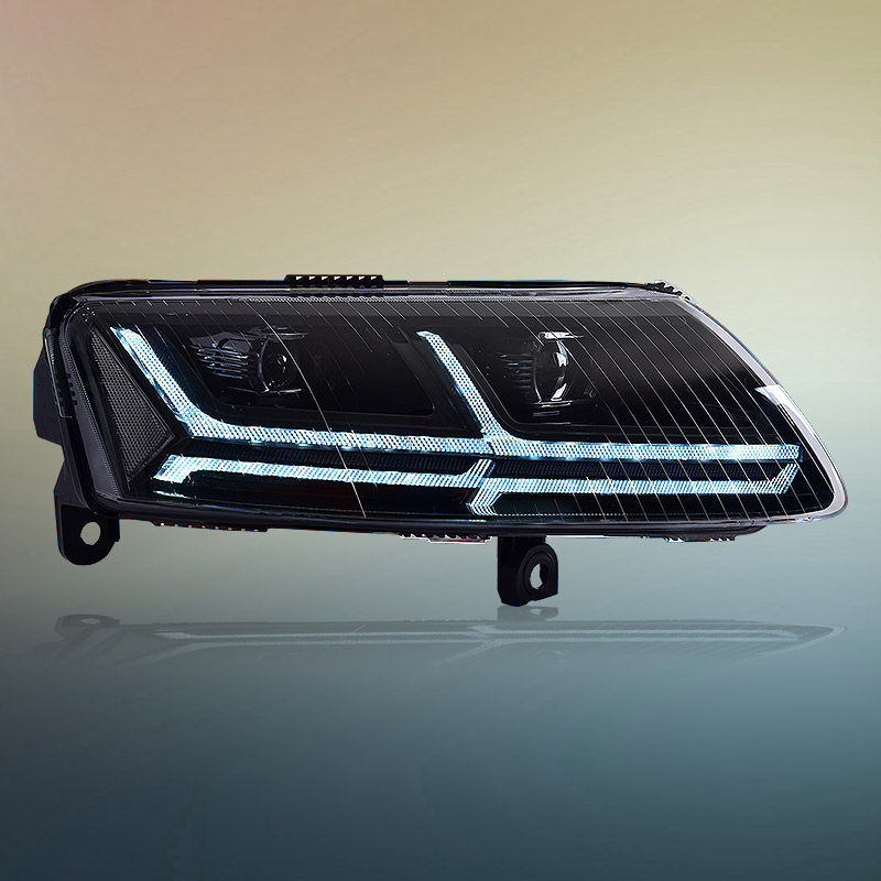 专用于05-11款奥迪A6大灯总成改装Q7款LED日行灯流光转向LED大灯_虎窝淘