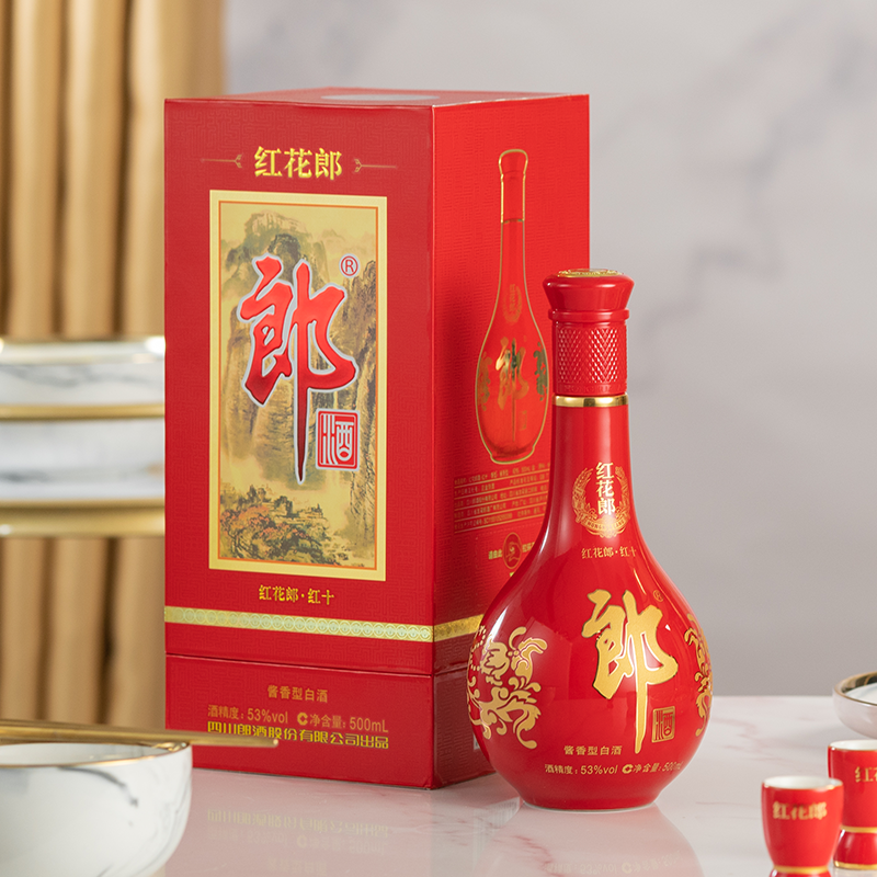 郎酒红花郎十(10)第四代 53度酱香型白酒500ml*6瓶整箱宴请送礼_虎窝淘