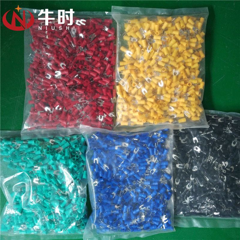 冷压端子 SV3.5-4黄铜叉形绝缘端子 4平方接线端子 500只_虎窝淘