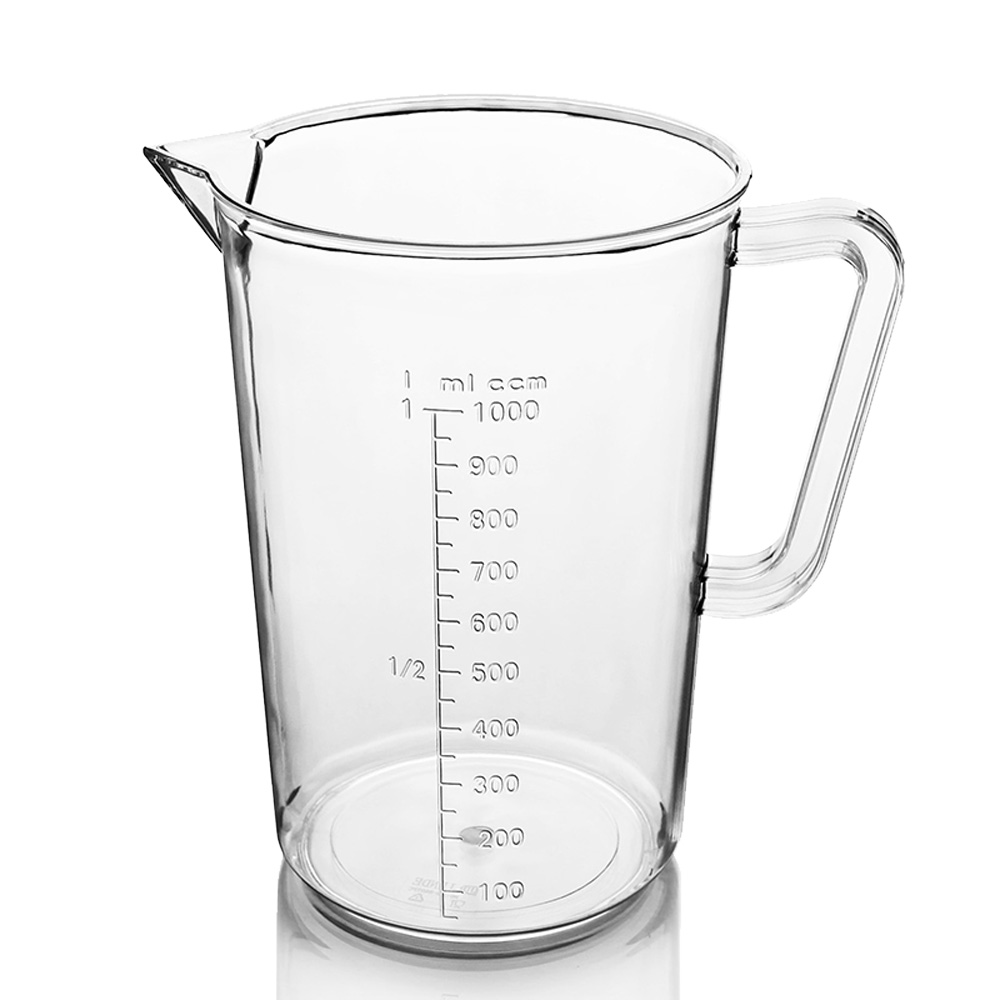 烘焙塑料量杯家用PC透明带刻度计量杯 500ml 1L 2L_虎窝淘