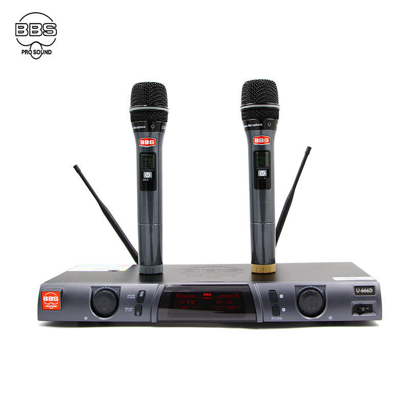 BBS无线话筒 U-666D家用KTV娱乐K歌U段会议麦克风套装官方授权_虎窝淘