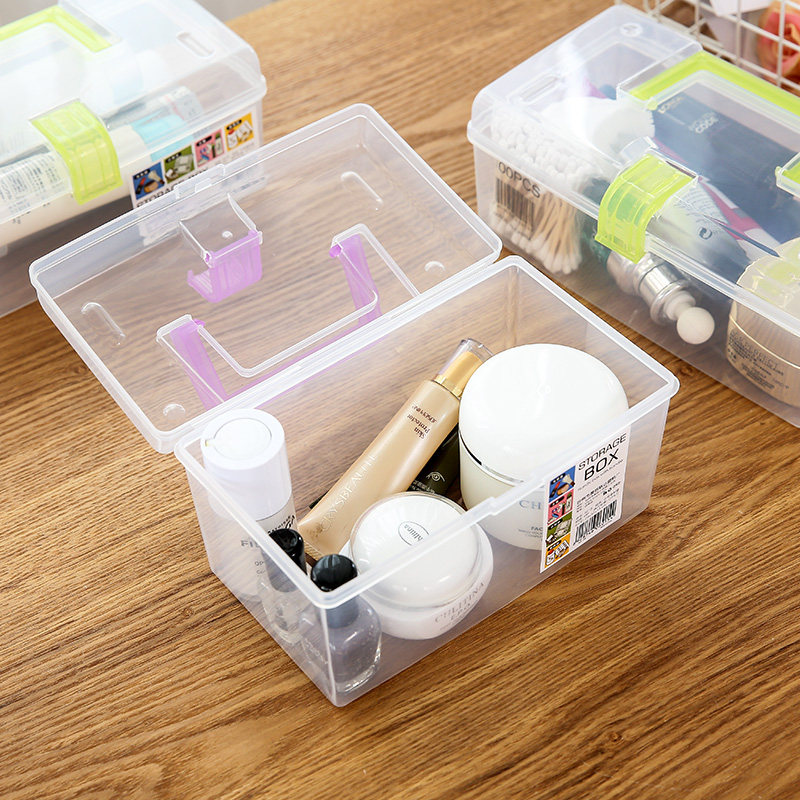 透明塑料收纳箱多功能手提杂物零食储物箱玩具衣物小收纳盒_虎窝淘