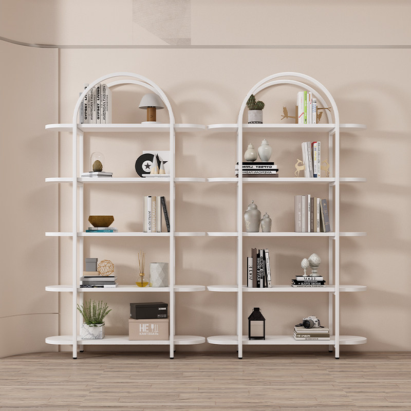 简约书架置物架家用书柜落地铁艺隔断多层陈列架自由组合展示架子_虎窝淘