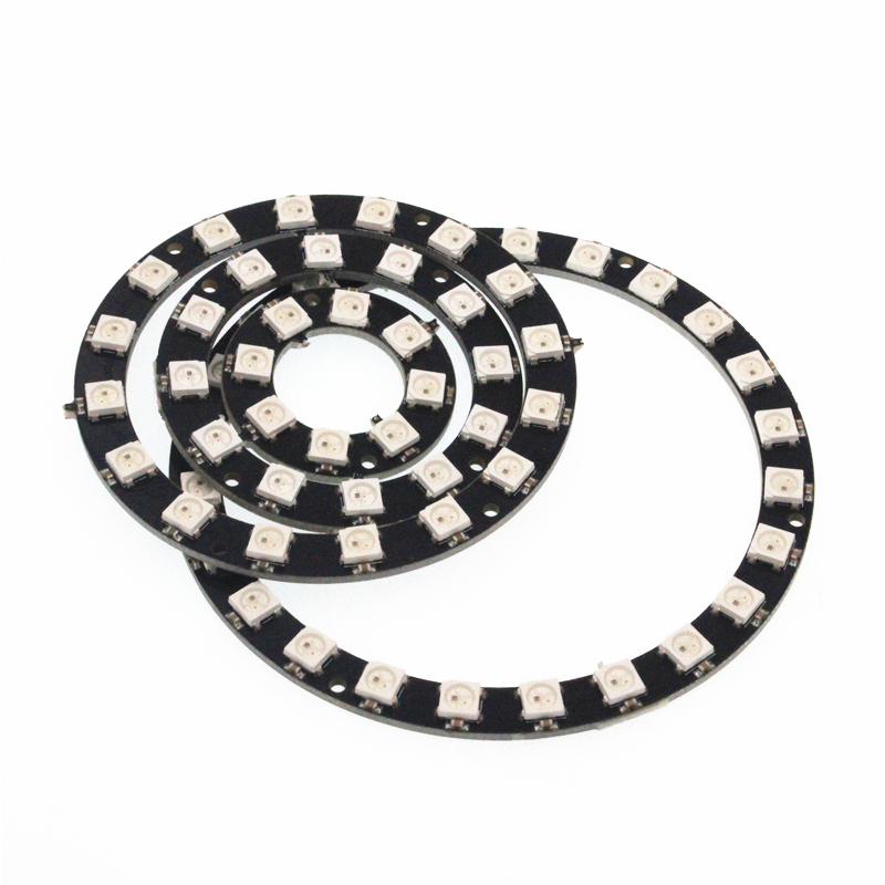 WS2812 5050 RGB LED 1/8/12/16/24位全彩驱动彩灯圆形开发板_虎窝淘