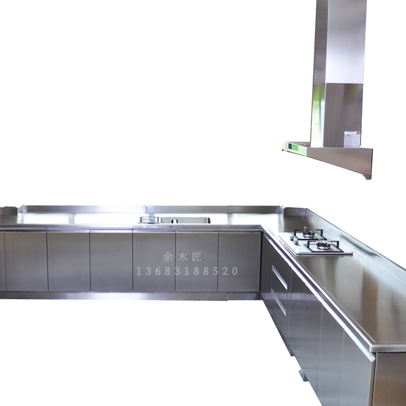 北京全不锈钢橱柜门台面定做整体304厨房灶台面厨柜一体定制家用_虎窝淘