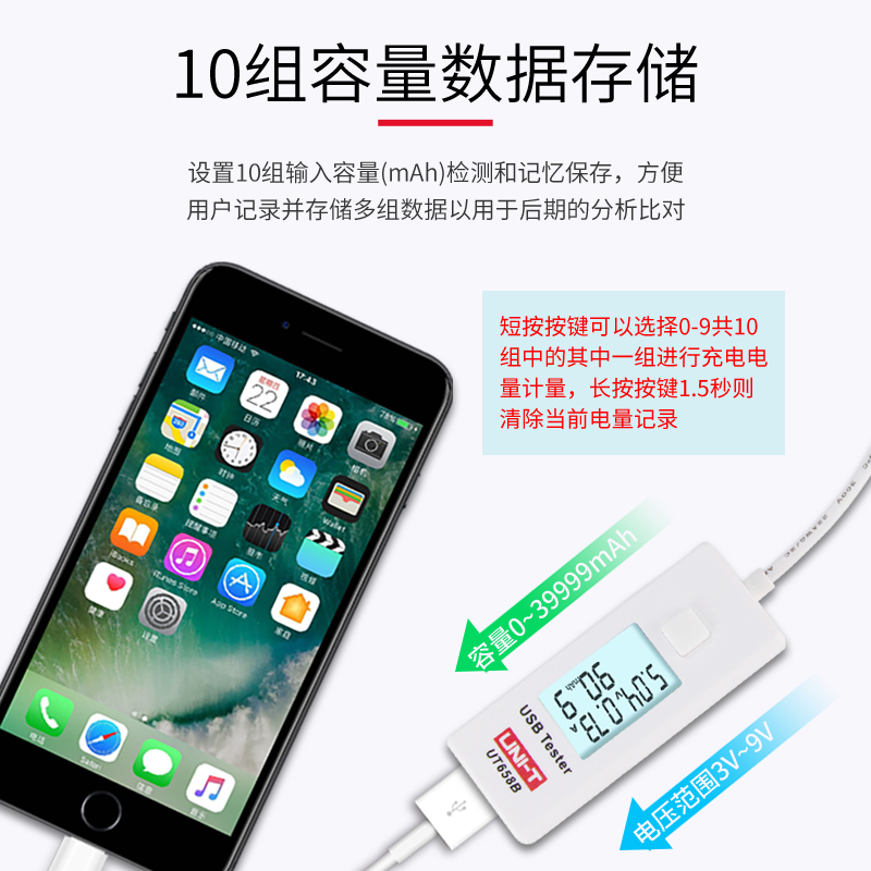 优利德USB电流电压测试仪UT658A 658C 658DUAL充电设备检测Type-C_虎窝淘