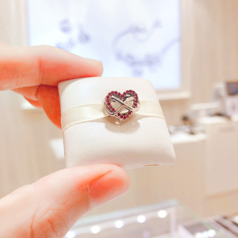Pandora潘多拉正品925银亲情永恒红心串珠串饰792246C01情侣礼物_虎窝淘
