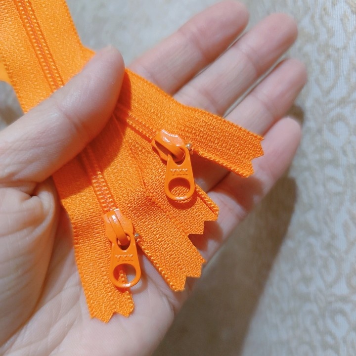 手工diy配件拉链10CM拼布包包YKK糖果色橘色小圆头拉链拉锁_虎窝淘