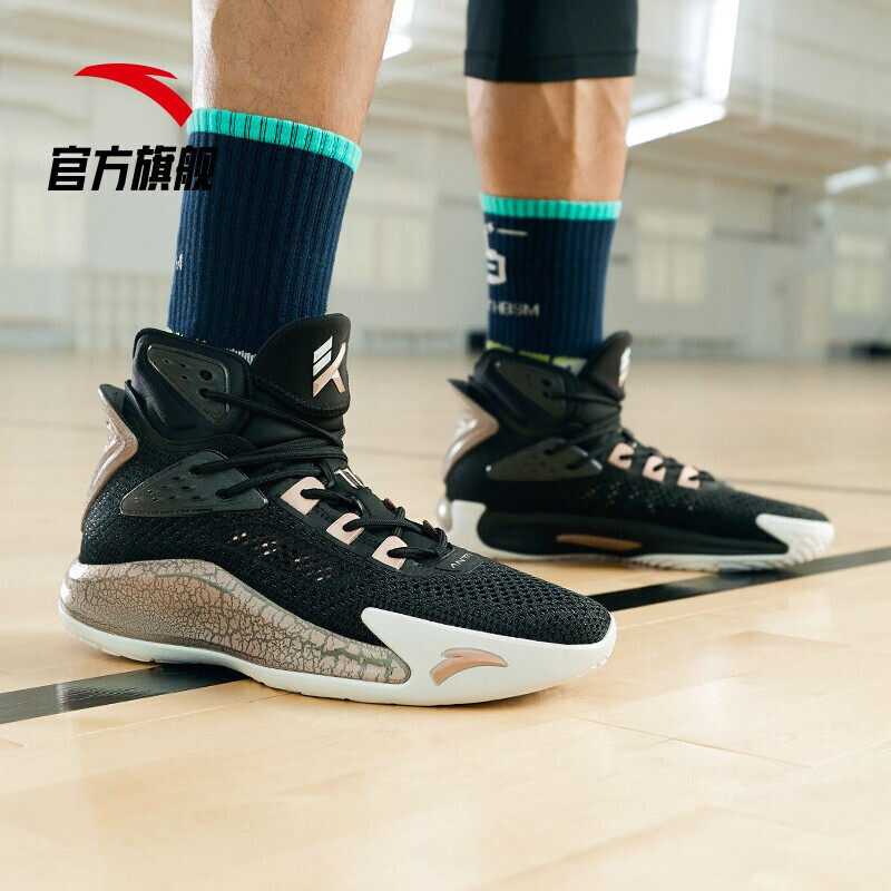 安踏KT5篮球鞋男鞋汤普森5代龙珠超联名战靴破坏版ROCCO黑金白金_虎窝淘