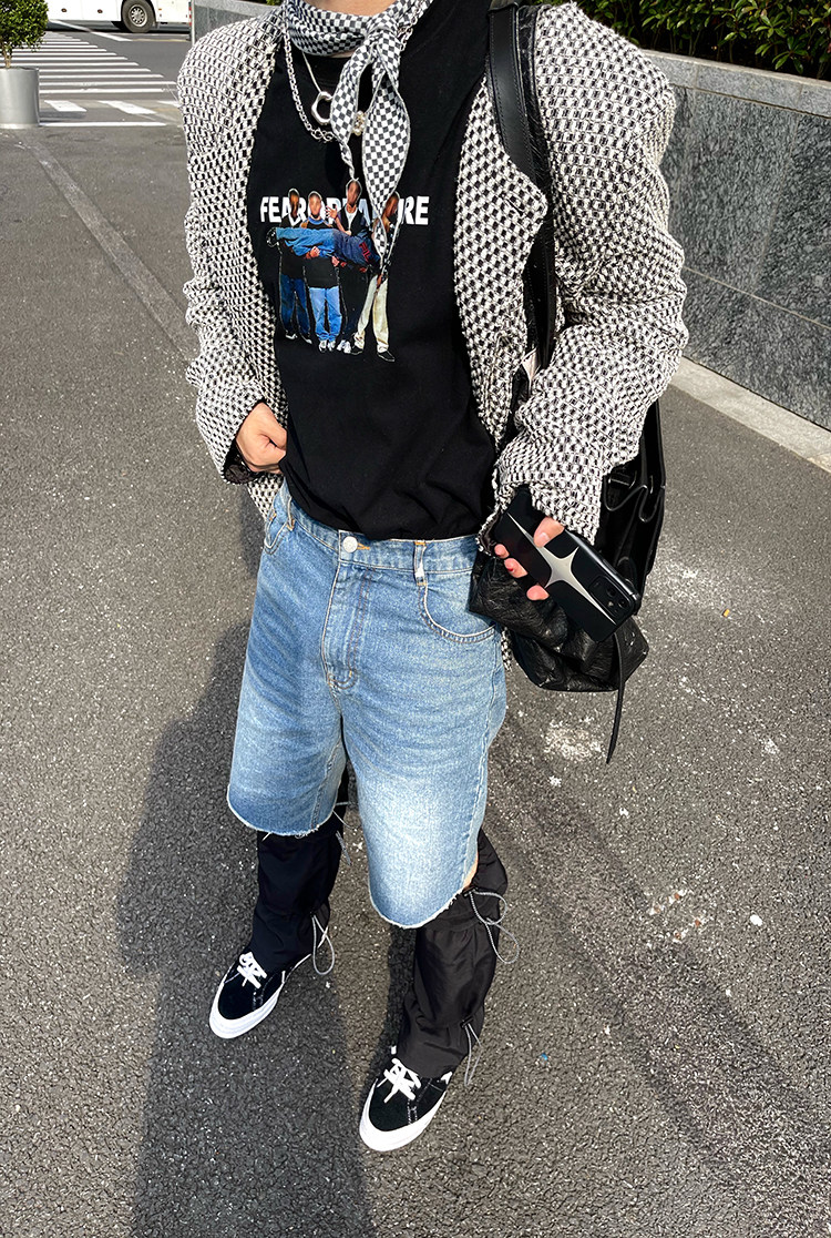 JCZ江草子无性别不限身材谁穿谁好看wu敌显腿长经典男女牛仔短裤_虎窝淘