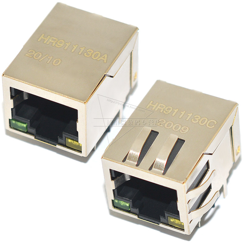 HR911130C/HR911130A千兆网络变压器接口水晶头母座带灯RJ45插座_虎窝淘
