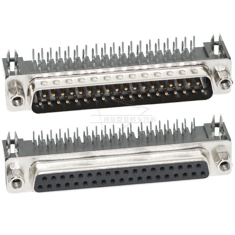 DB9 DR9/15/25/37串口并口弯脚插板座子RS232连接器公母COM口插座_虎窝淘