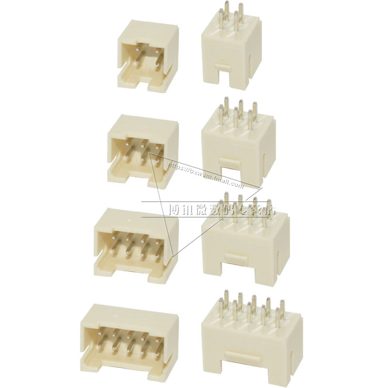 （10个）PHB 2.0mm间距直针座带扣双排2x2 3 4 5 6 8p连接器PHSD_虎窝淘