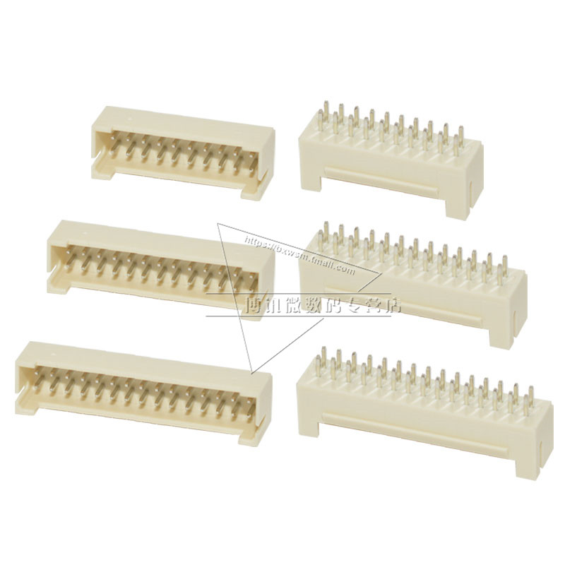 （10个）PHB 2.0mm间距直针座带扣双排2x2 3 4 5 6 8p连接器PHSD_虎窝淘