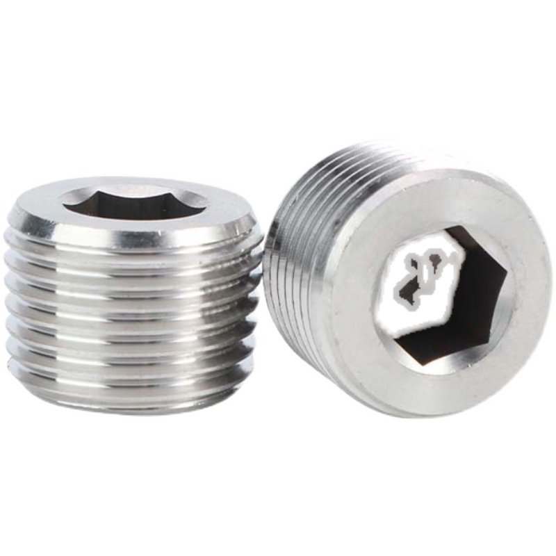 304不锈钢内六角堵头外丝闷头螺塞2RC管堵喉塞NPT油塞分4分6分1寸_虎窝淘