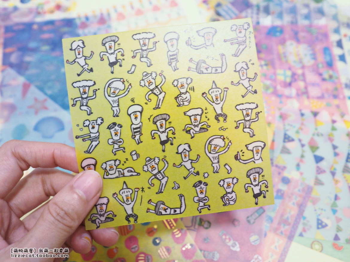 包邮日本qlia富士山面包海洋大叔水果生日diy剪裁手账装饰diy贴纸_虎窝淘