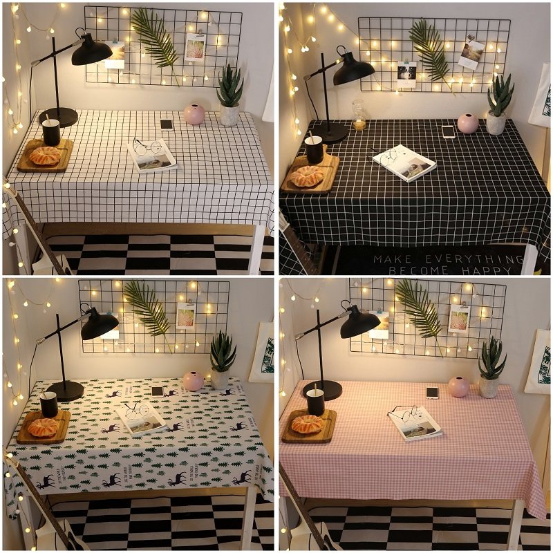 茶几布网红书桌桌布布艺客厅ins风棉麻小清新北欧长方形学生电脑_虎窝淘