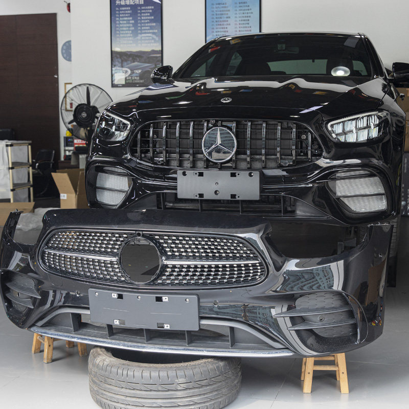 奔驰升级E63S大包围新E级E300L前铲尾翼E260L后唇中网AMG外观改装_虎窝淘