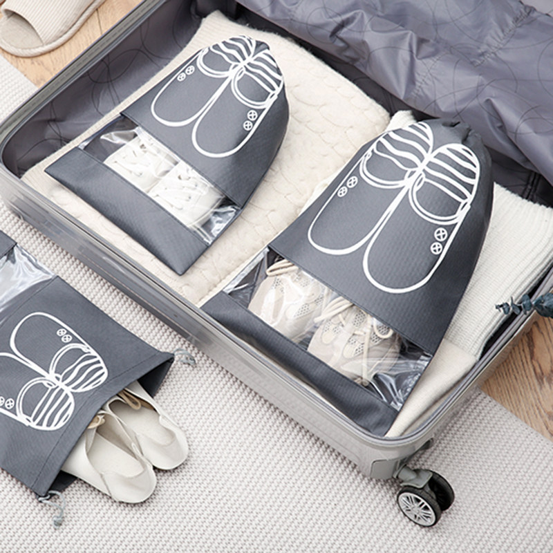 可视鞋子收纳袋旅行防潮鞋袋束口便捷整理袋装鞋子的鞋套防尘鞋罩_虎窝淘