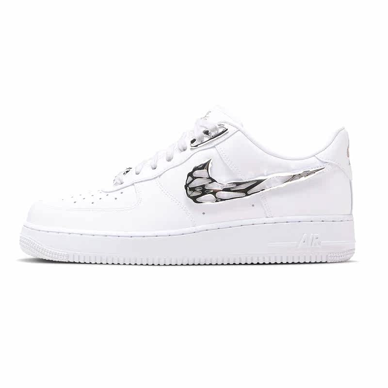 耐克Nike Air Force AF1白色金属男女空军一号低帮板鞋FV3616-101_虎窝淘