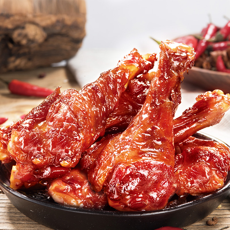 口口香酱鸭小腿27g*16盒装鸭翅根零食鸭肉熟食卤味湖南特产礼包_虎窝淘