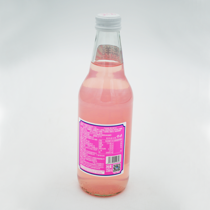 华洋1982白桃樱花味358ml玻璃瓶装果味汽水碳酸饮料_虎窝淘