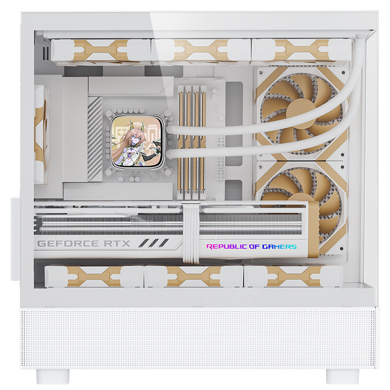 金河田RTX27海景房电脑机箱台式机M-ATX白色侧透无立柱包豪斯机箱_虎窝淘