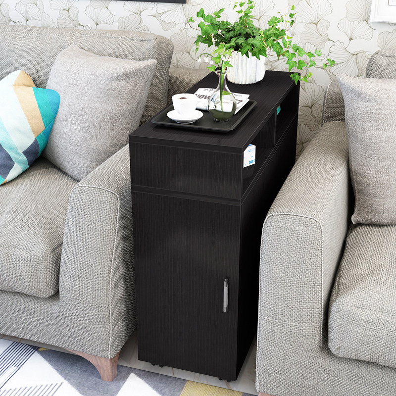 沙发边柜边几长方形缝隙柜带门移动角柜收纳柜客厅墙边夹缝储物柜_虎窝淘