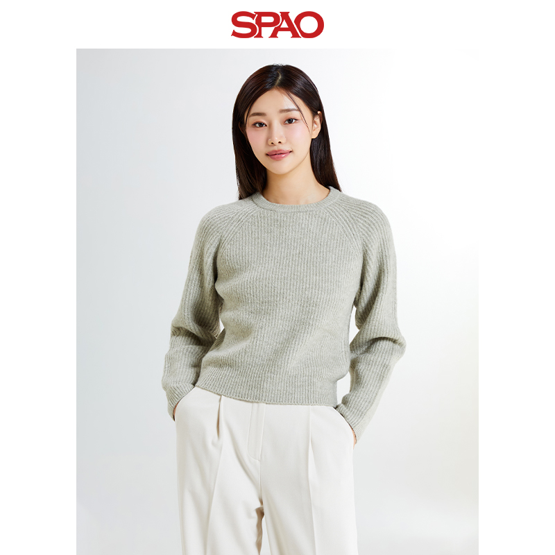 SPAO冬季新品女士上衣针织毛衣毛衣