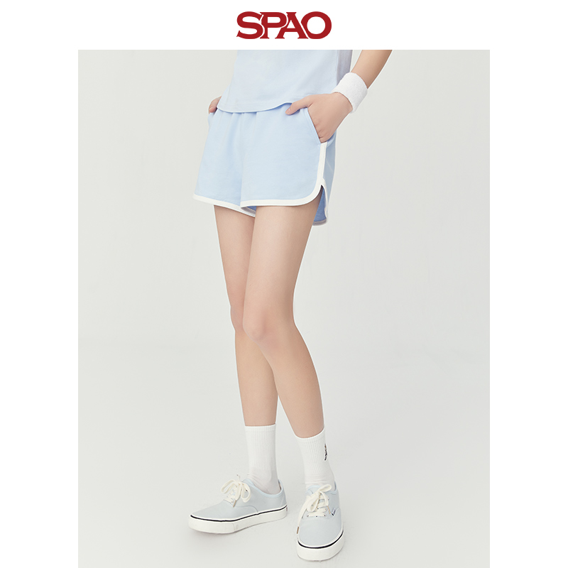 【小熊Woodie】SPAO女士2023年夏季松紧腰休闲运动短裤SPMTD24P61_虎窝淘