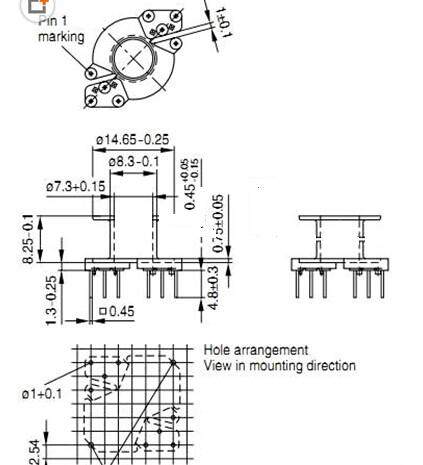 RM7高频变压器电木骨架立式4+4针有配套磁芯销售_虎窝淘