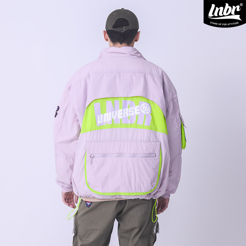 LNBR工装棉服男潮原创多口袋夹棉短外套大码加大OVERSIZE厚棉衣_虎窝淘