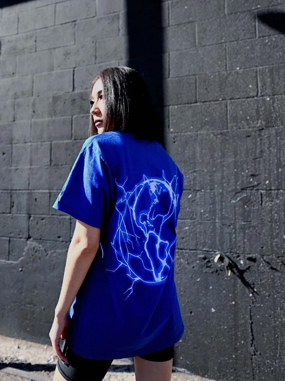 Revenge LIGHTNING LOGO 21新款蓝色闪电雷电 Tee T恤_虎窝淘