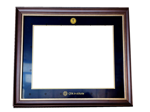 CFA certificate framed financial analyst certificate frame a2 framed ...