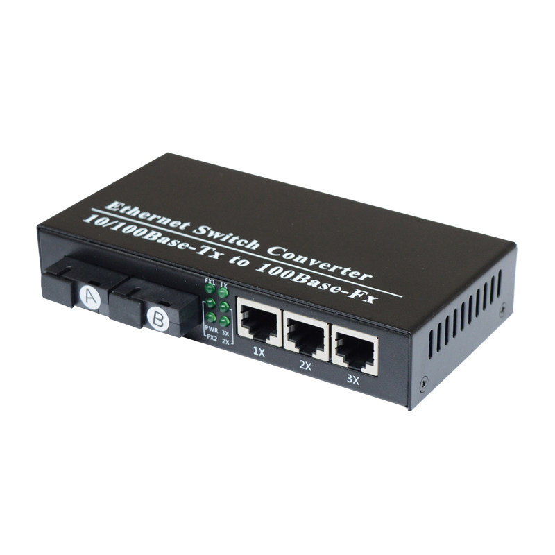 LHGD百兆2光3电交换机单模单纤光纤收发器光电转换器支持汇聚级联一台_虎窝淘