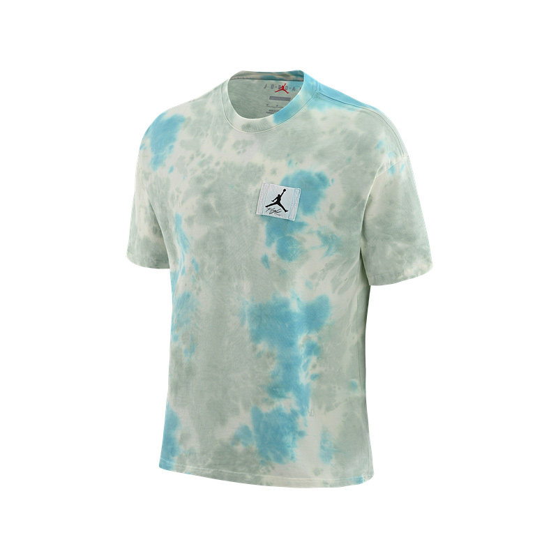 自营NIEK耐克宽松纯棉短袖水洗扎染印花运动运动T恤