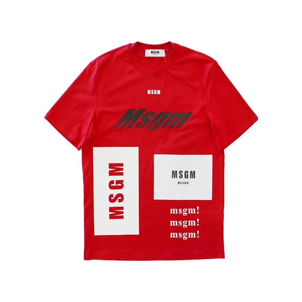 香港直邮MSGM徽标圆领T恤 2741 MDM171 195797_虎窝淘