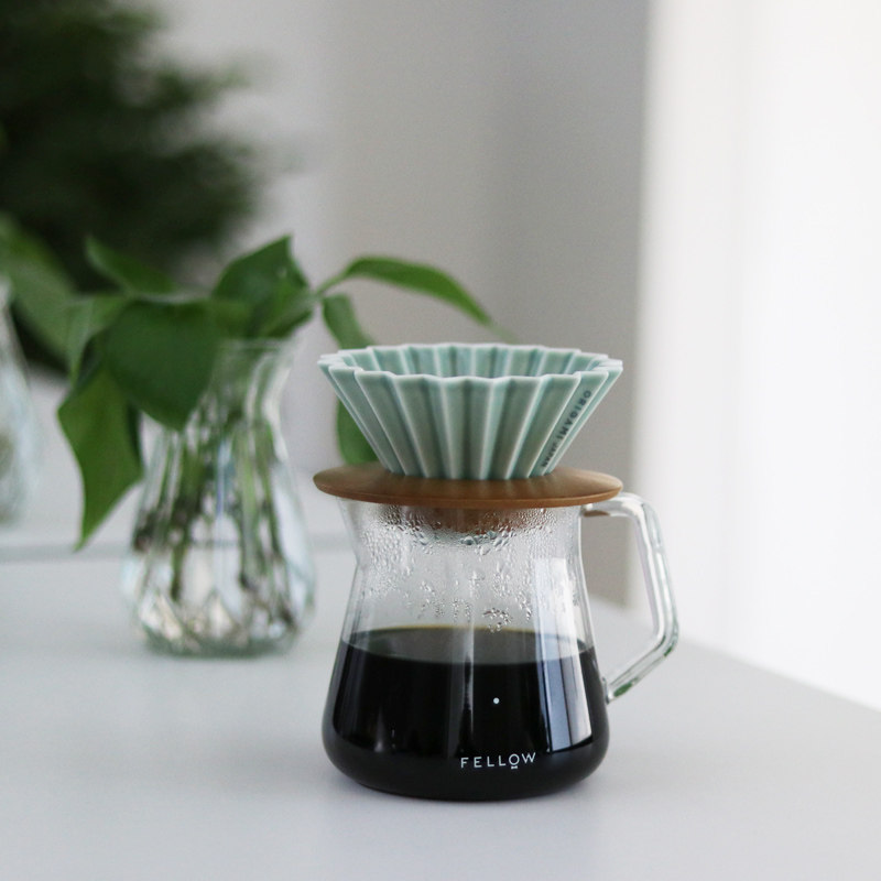 FELLOW简约手冲套组ORIGAMI折纸滤杯S号单层玻璃透明分享壶500ml_虎窝淘
